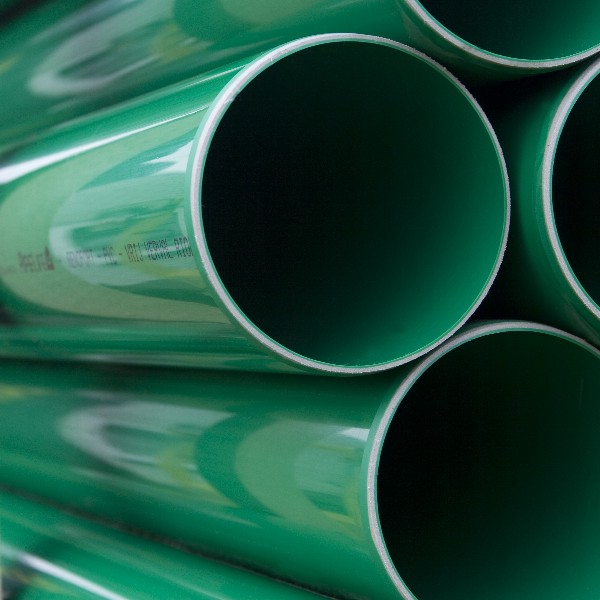 PVC buis diam. 125x3.7mm, groen, SN8 L=5 - PVC-U Riolering afvoerbuizen